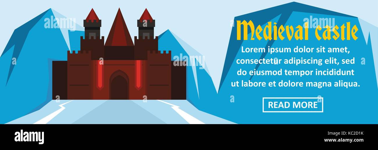 Medieval castle banner horizontal concept Stock Vector Image & Art - Alamy