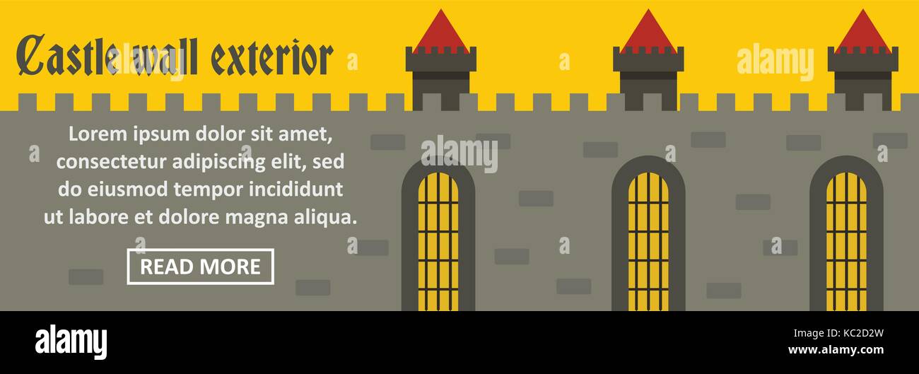 Castle wall exterior banner horizontal concept Stock Vector Image & Art ...