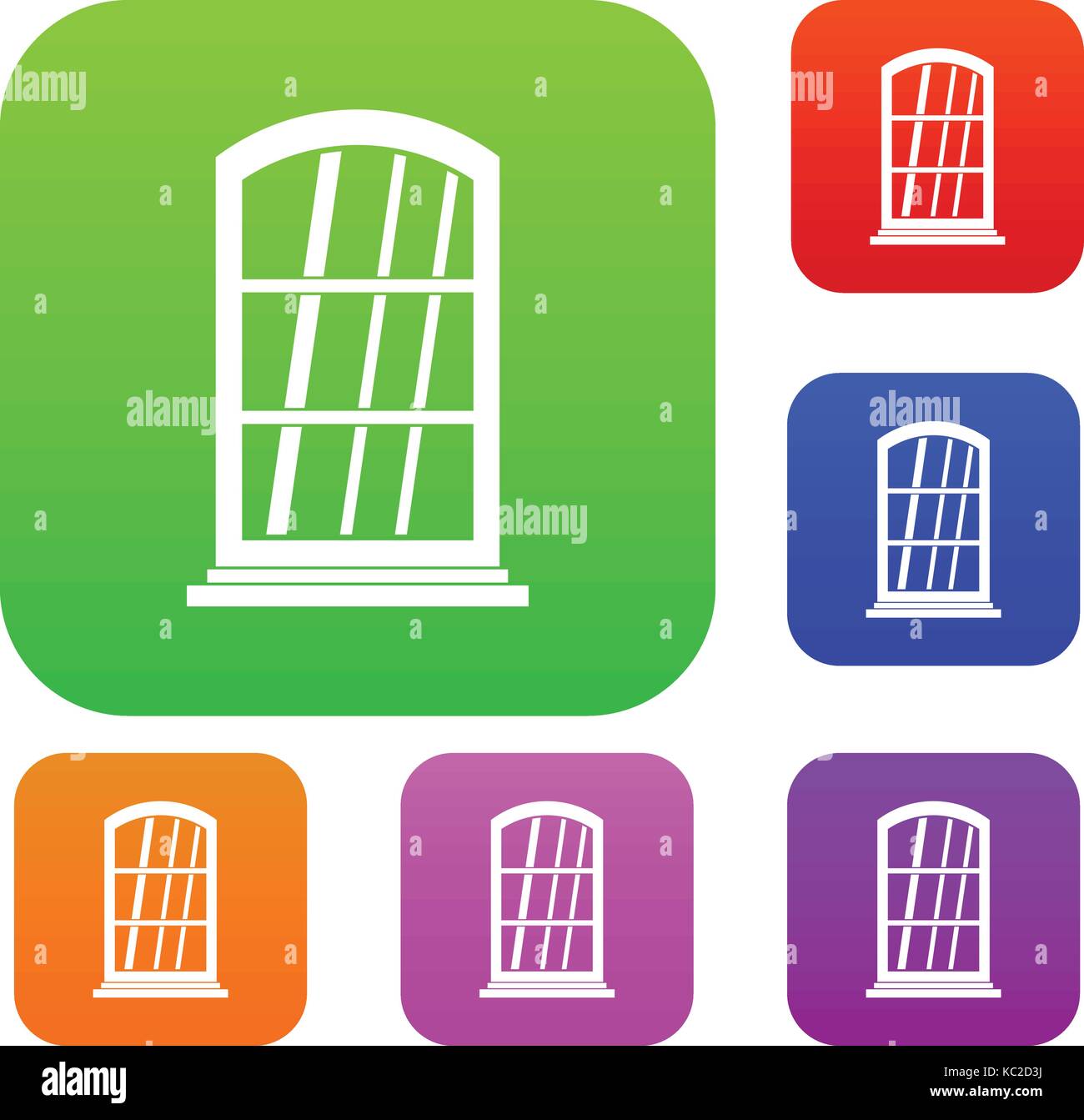 White narrow window set color collection Stock Vector Image & Art - Alamy