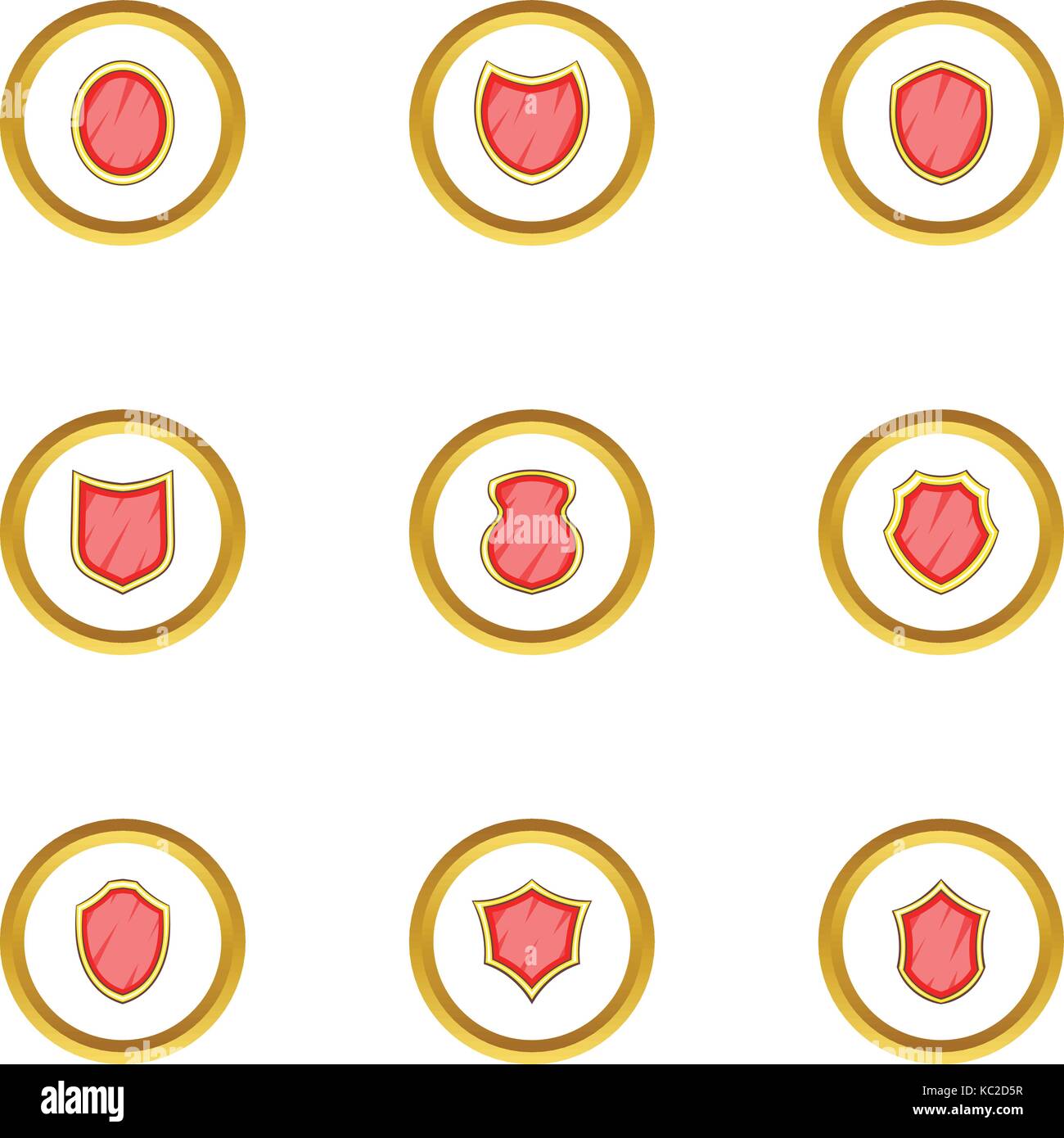 Emblem icons set, cartoon style Stock Vector Image & Art - Alamy