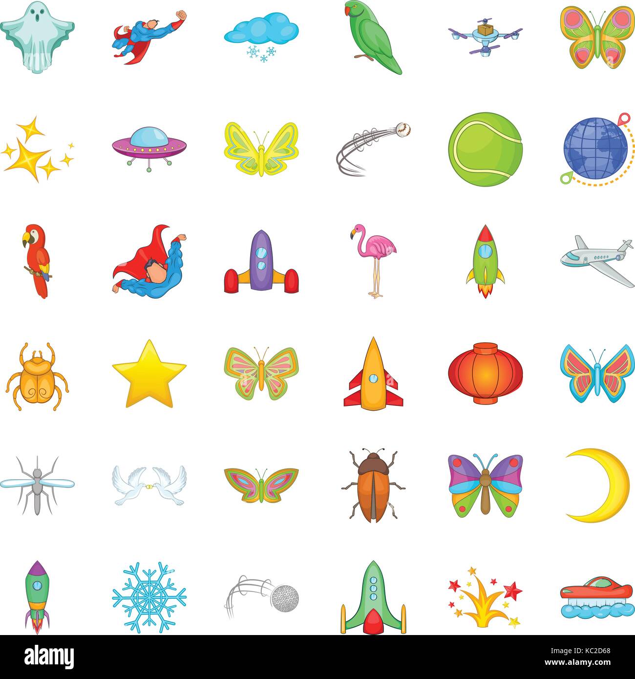 Fly icons set, cartoon style Stock Vector Image & Art - Alamy