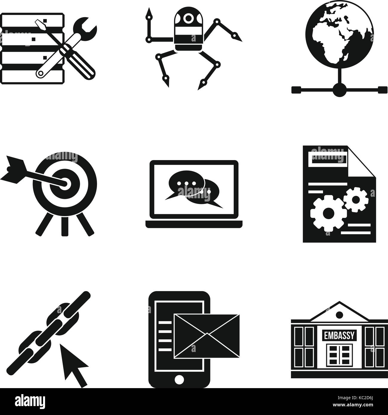 Robotic icons set, simple style Stock Vector Image & Art - Alamy