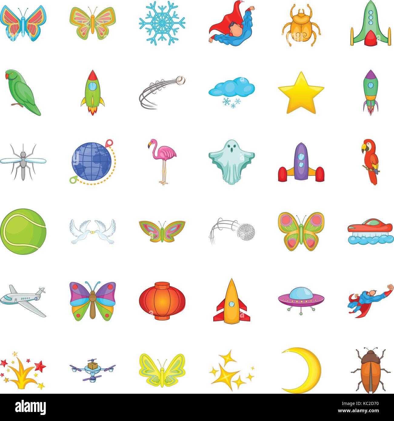 Moon icons set, cartoon style Stock Vector Image & Art - Alamy