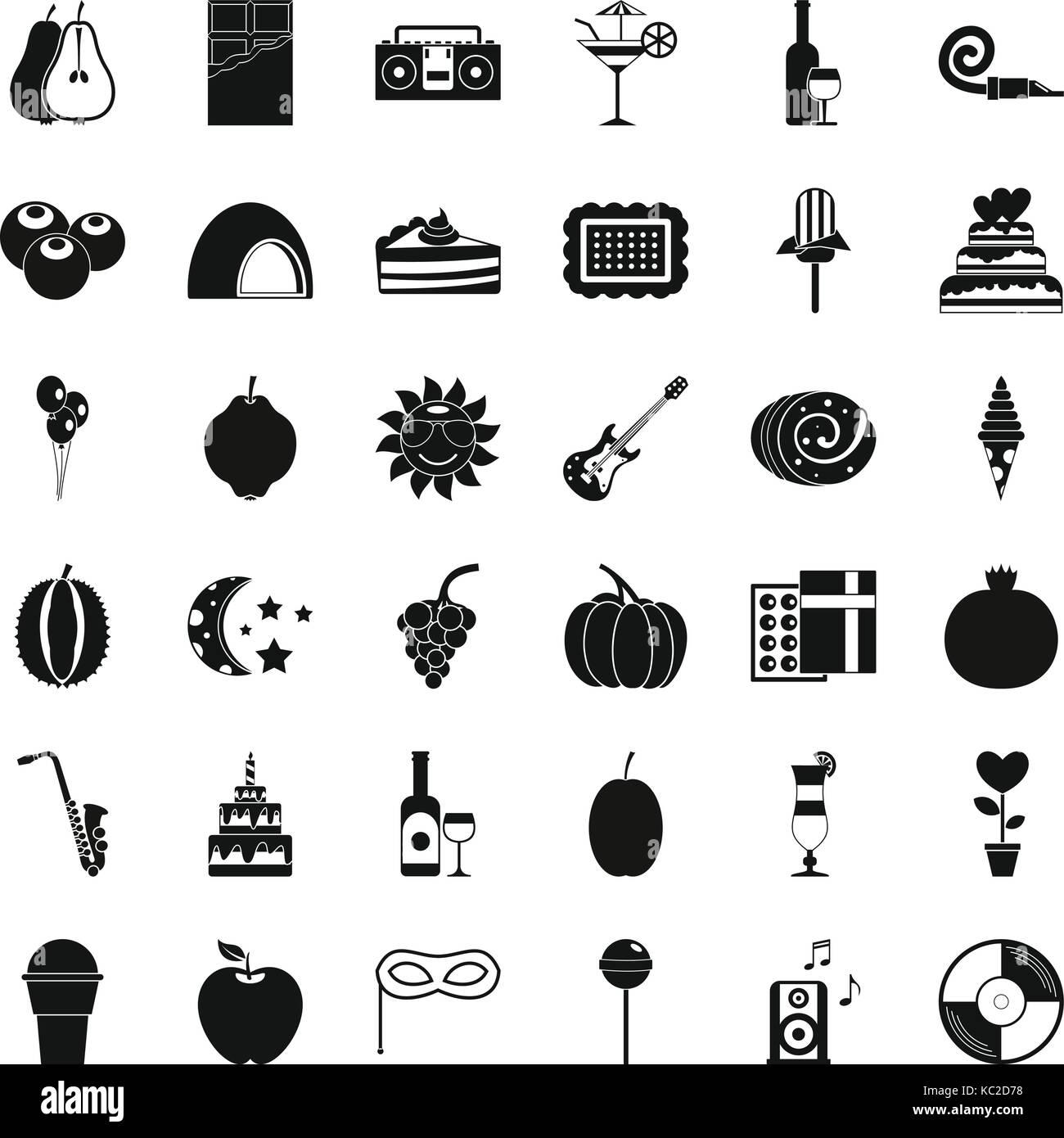 Disco icons set, simple style Stock Vector Image & Art - Alamy