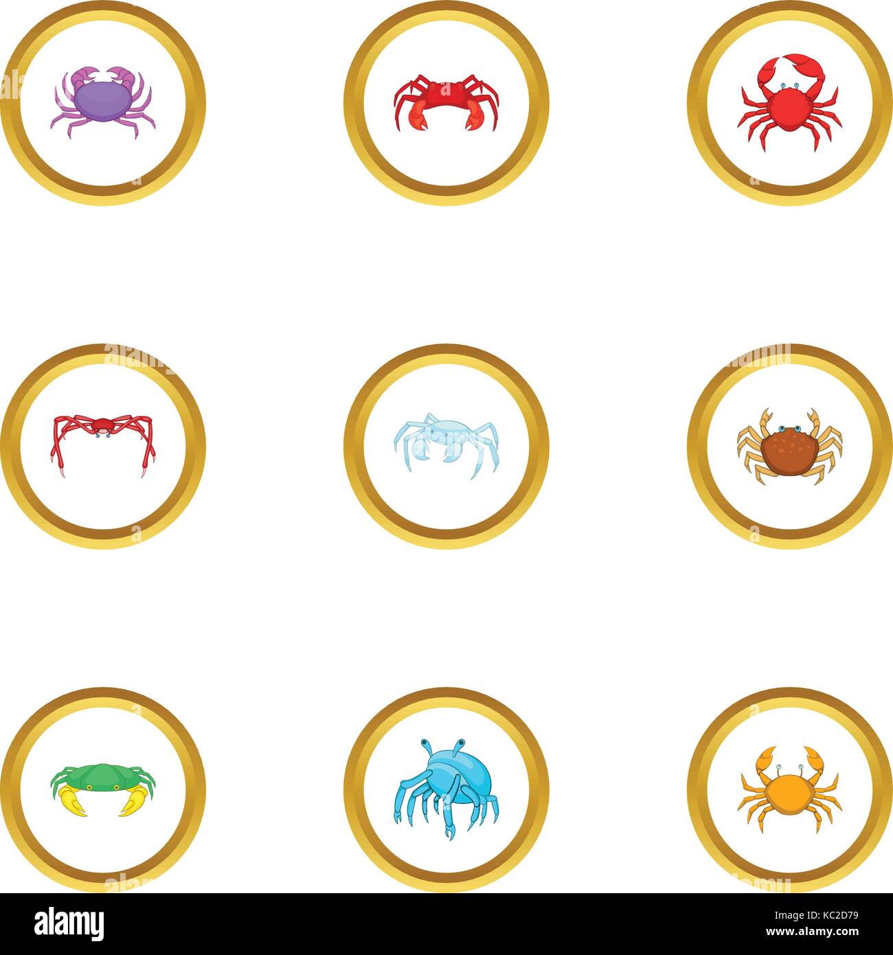 Shellfish icons set, cartoon style Stock Vector Image & Art - Alamy