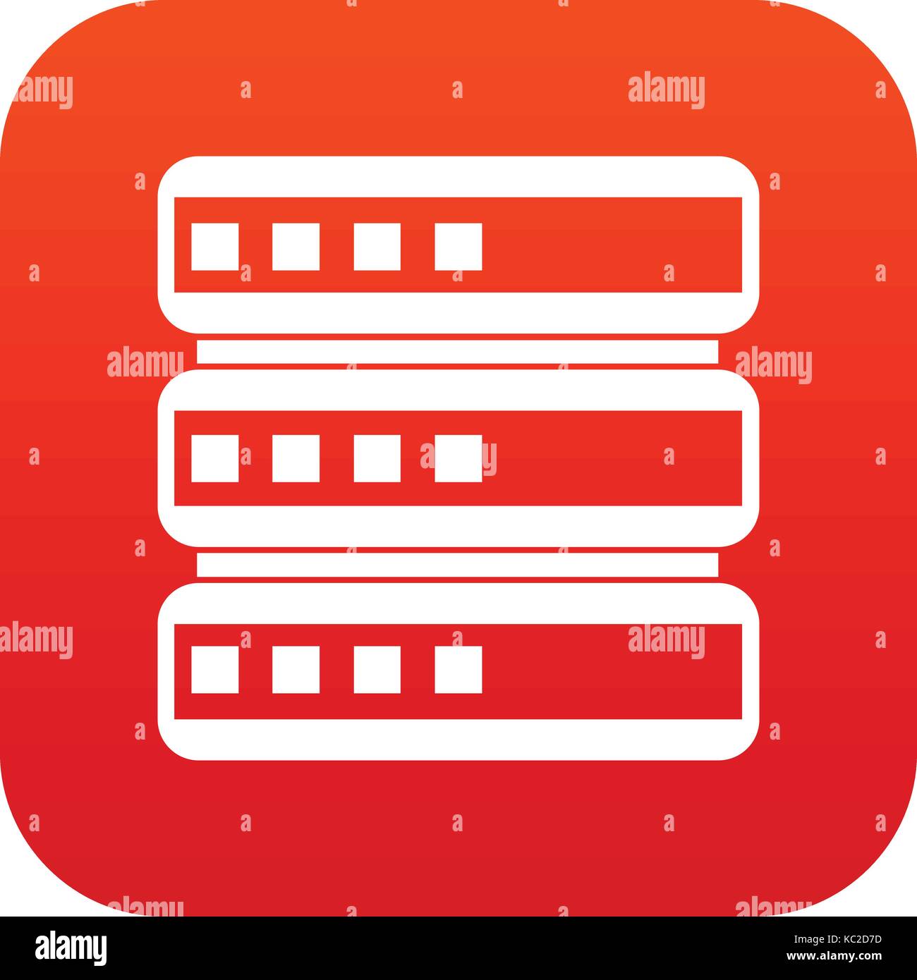 Database icon digital red Stock Vector Image & Art - Alamy