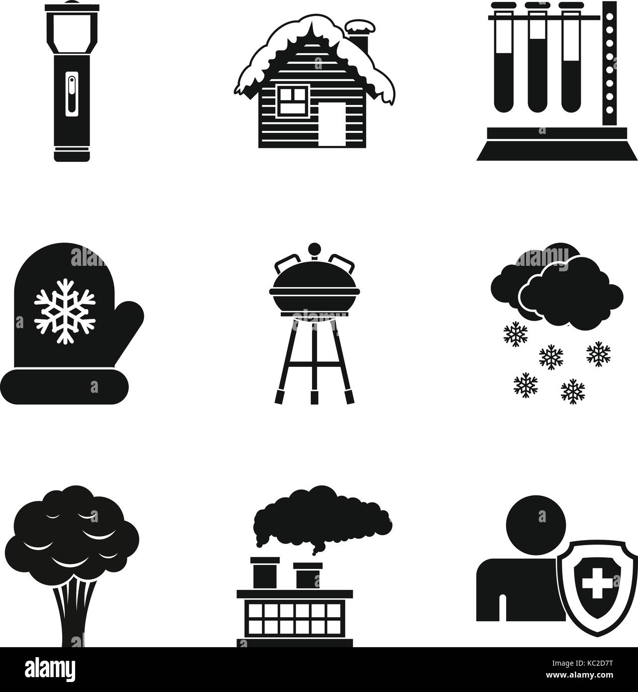 Polluted city icons set, simple style Stock Vector Image & Art - Alamy