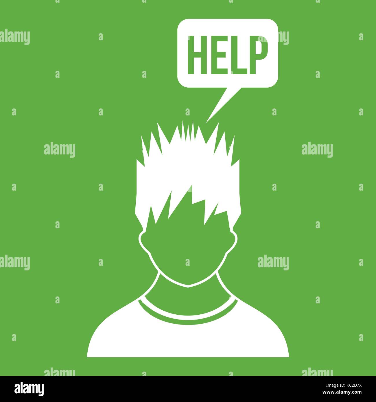 Man needs help icon green Stock Vector Image & Art - Alamy