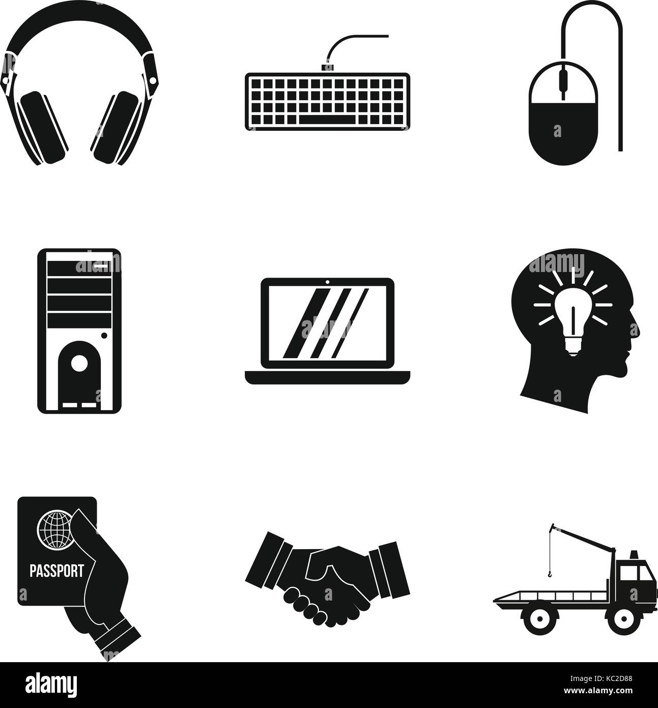 Computer help icons set, simple style Stock Vector Image & Art - Alamy