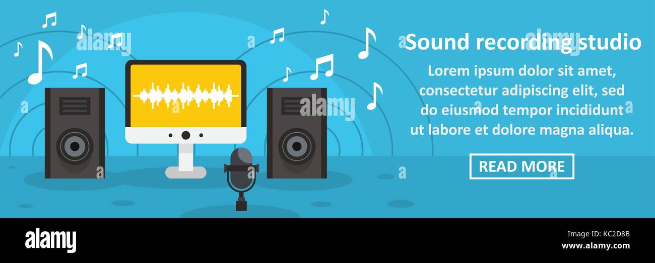 Sound recording studio banner horizontal concept Stock Vector Image ...