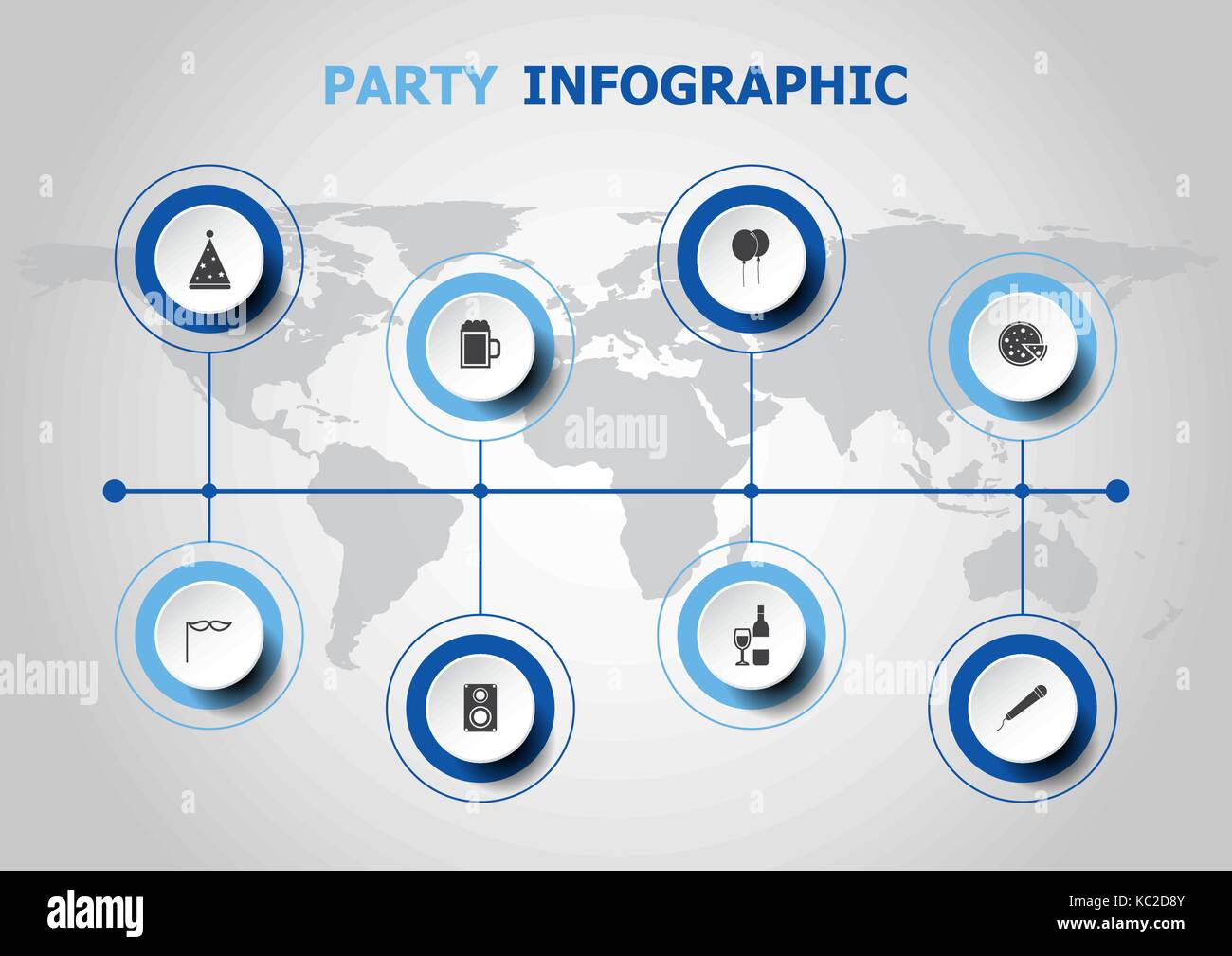 Infographic design with party icons, stock vector Stock Vector Image ...