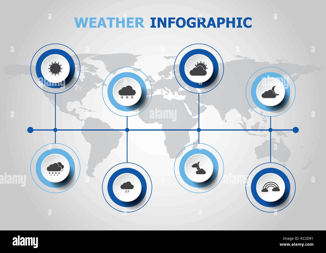 Infographic design with weather icons, stock vector Stock Vector Image ...