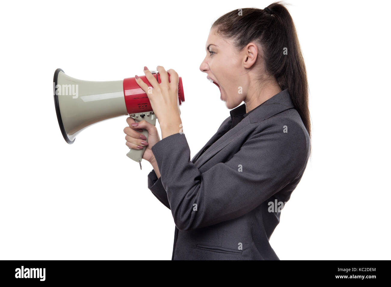 Shouting woman and office hi-res stock photography and images - Alamy