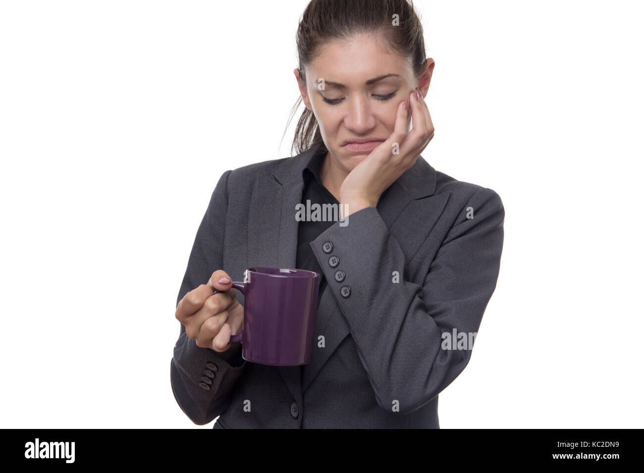 business woman drinking a disgusting drink Stock Photo - Alamy