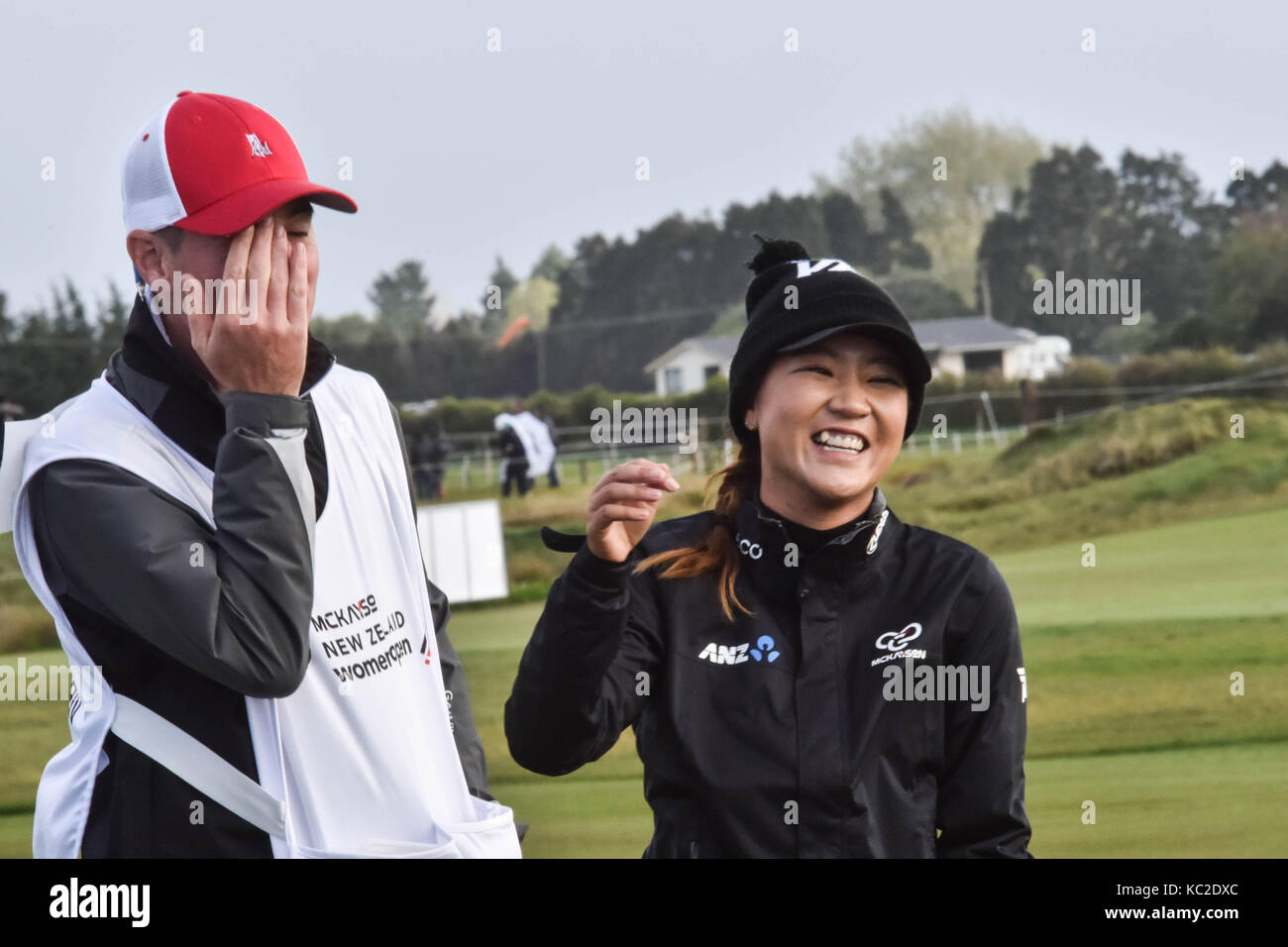 Auckland, New Zealand. 01st Oct, 2017. New Zealand's Lydia Ko shares a ...