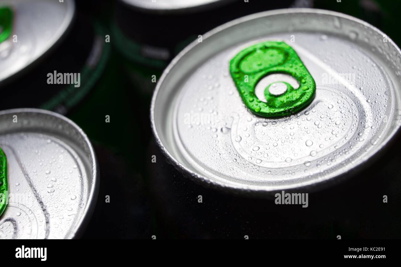 Closeup of a group of beer cans Stock Photo - Alamy