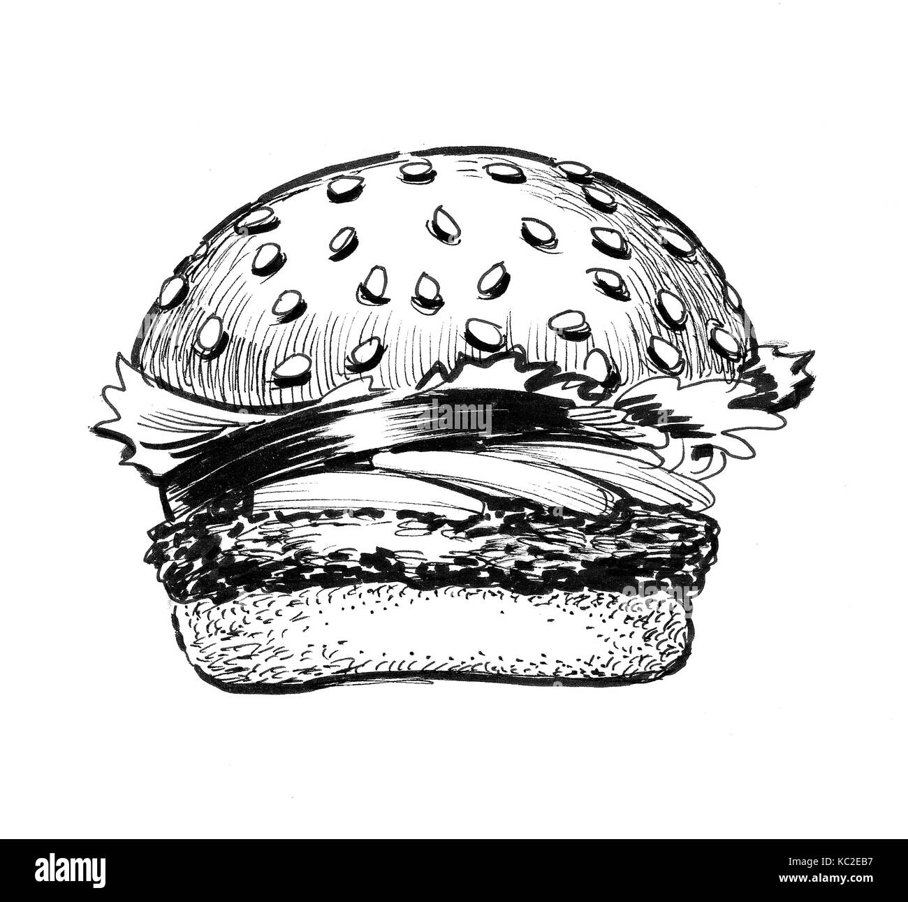 Burger sketch Cut Out Stock Images & Pictures - Alamy