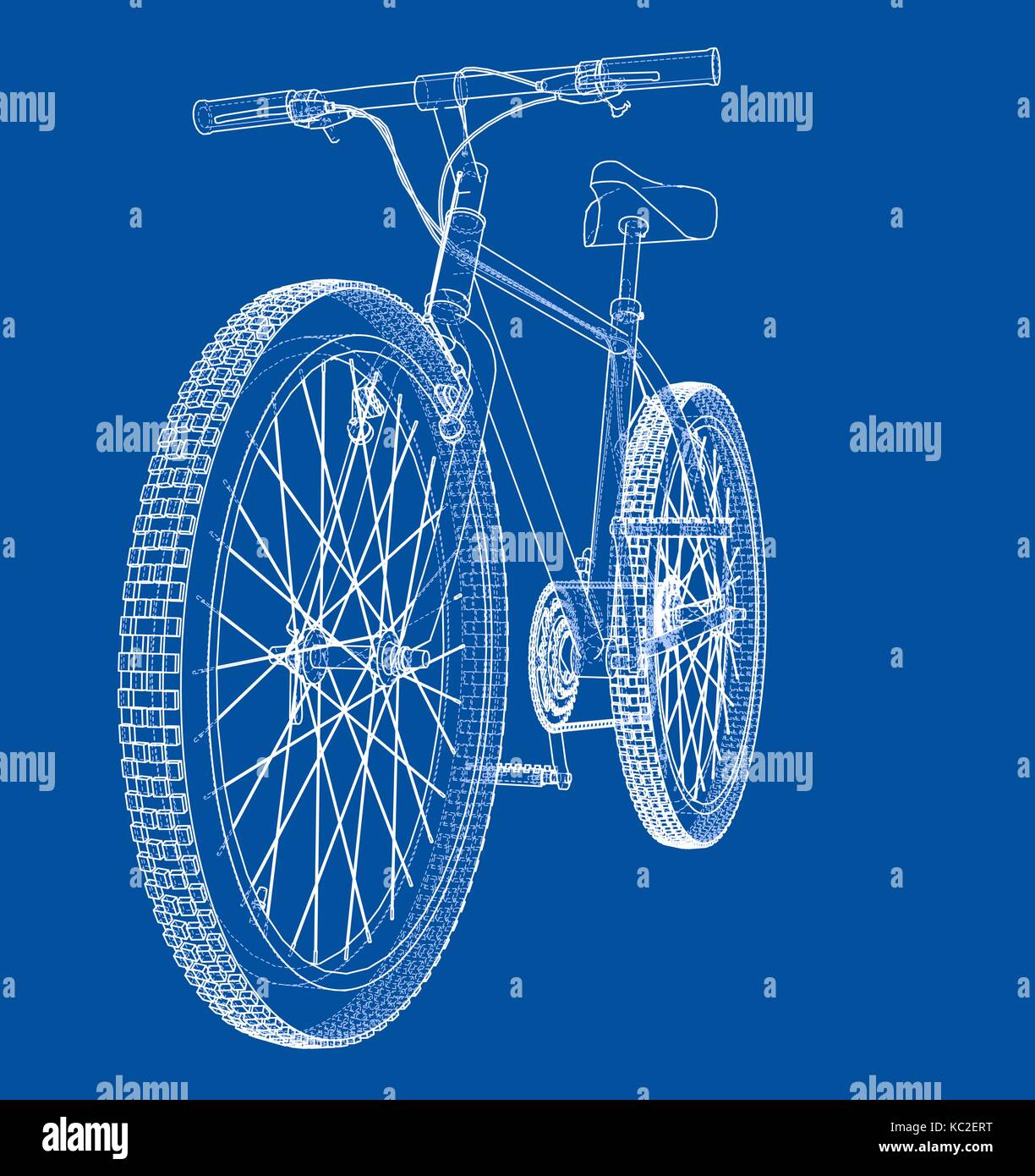 Bicycle. Wire-frame style. Vector Stock Vector Image & Art - Alamy