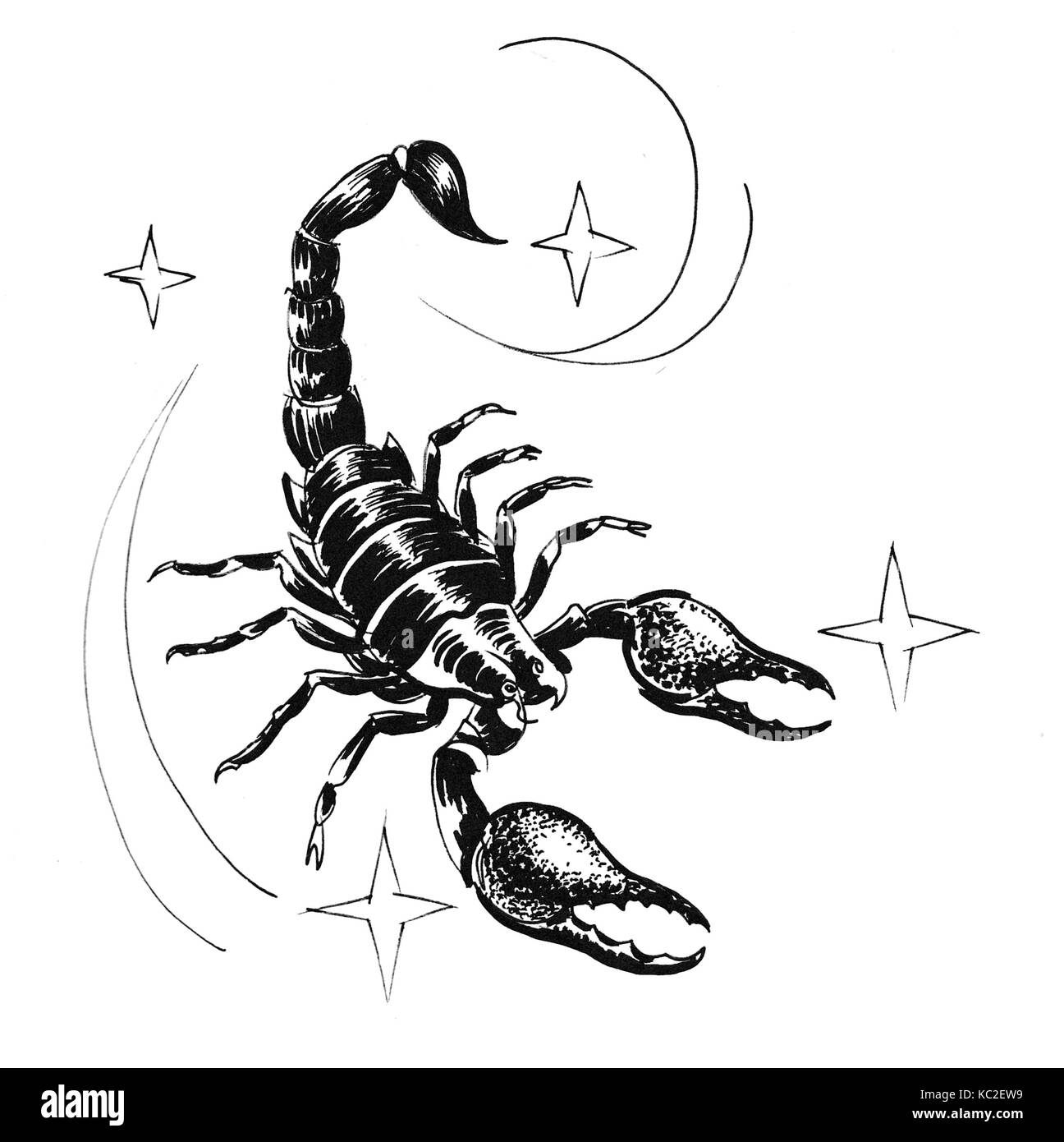 Symbol of scorpio Black and White Stock Photos & Images - Alamy