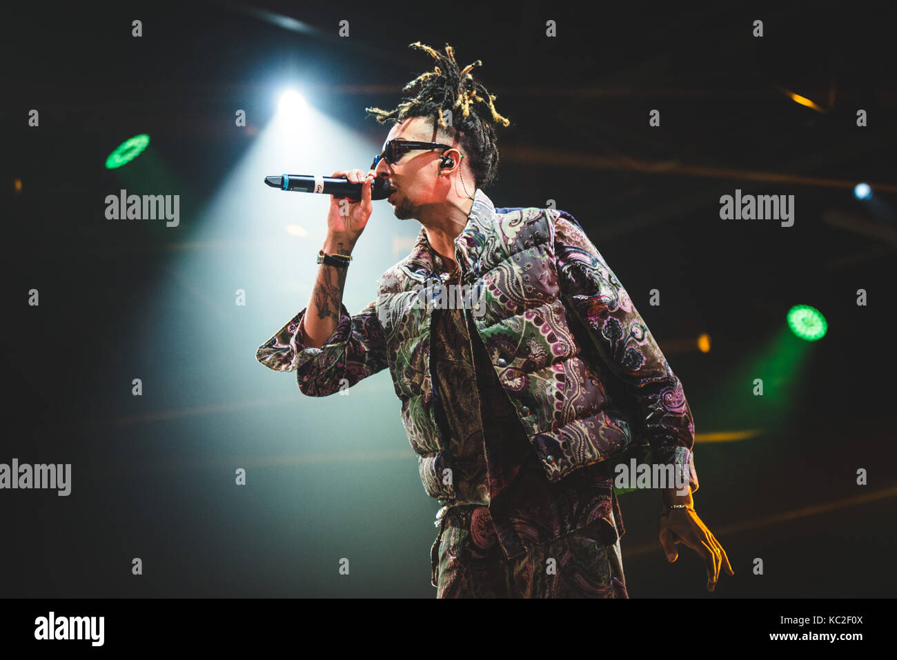 Torino, Italy. 30th Sep, 2017. The Italian rapper Ghali performing live ...