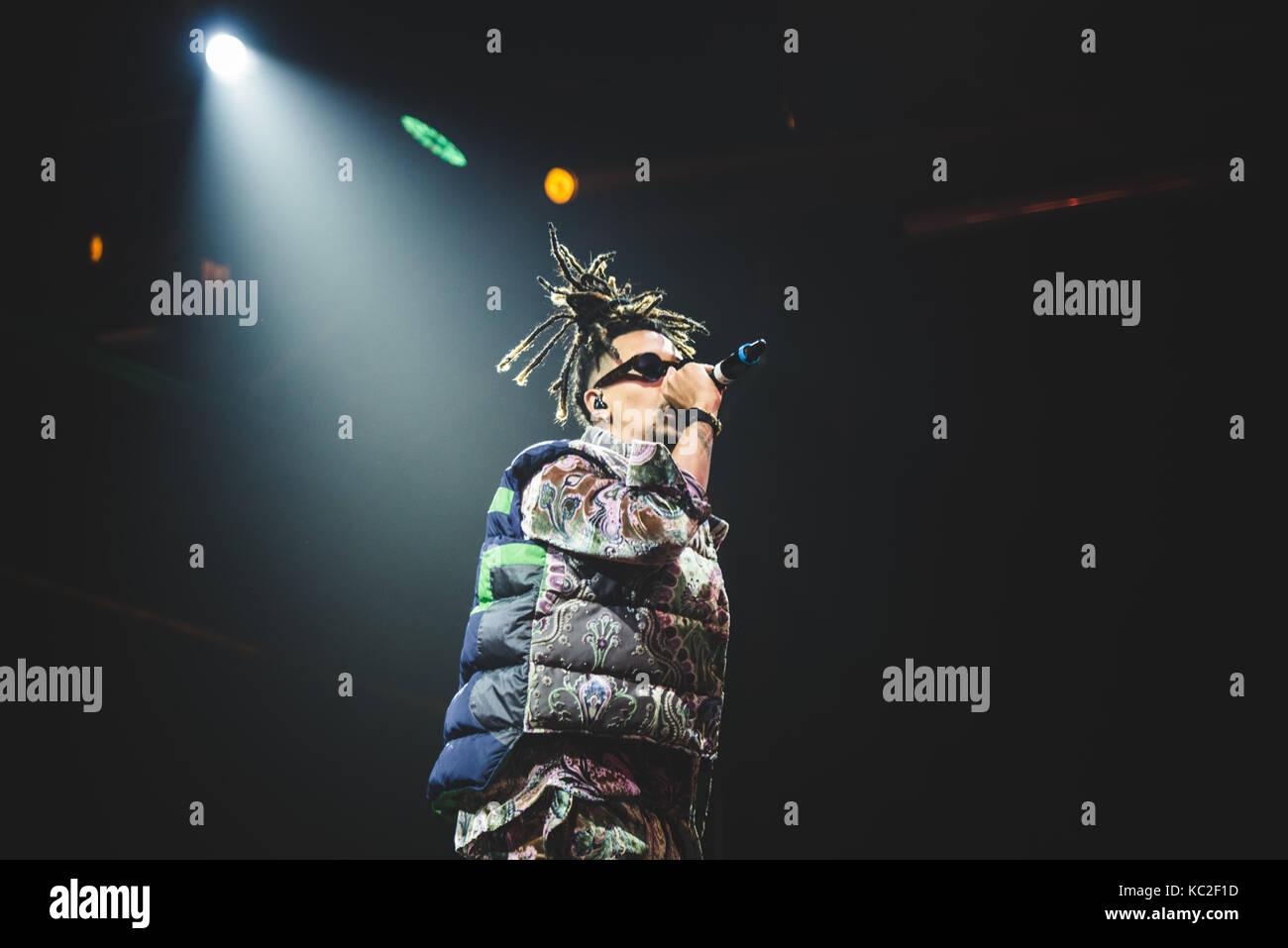 Torino, Italy. 30th Sep, 2017. The Italian rapper Ghali performing live ...