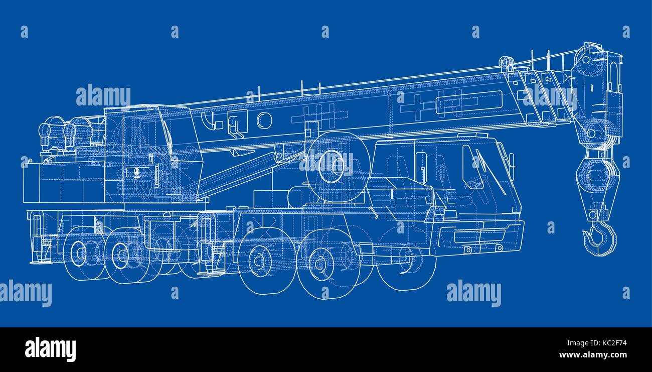 Mobile crane. Vector Stock Vector Image & Art - Alamy