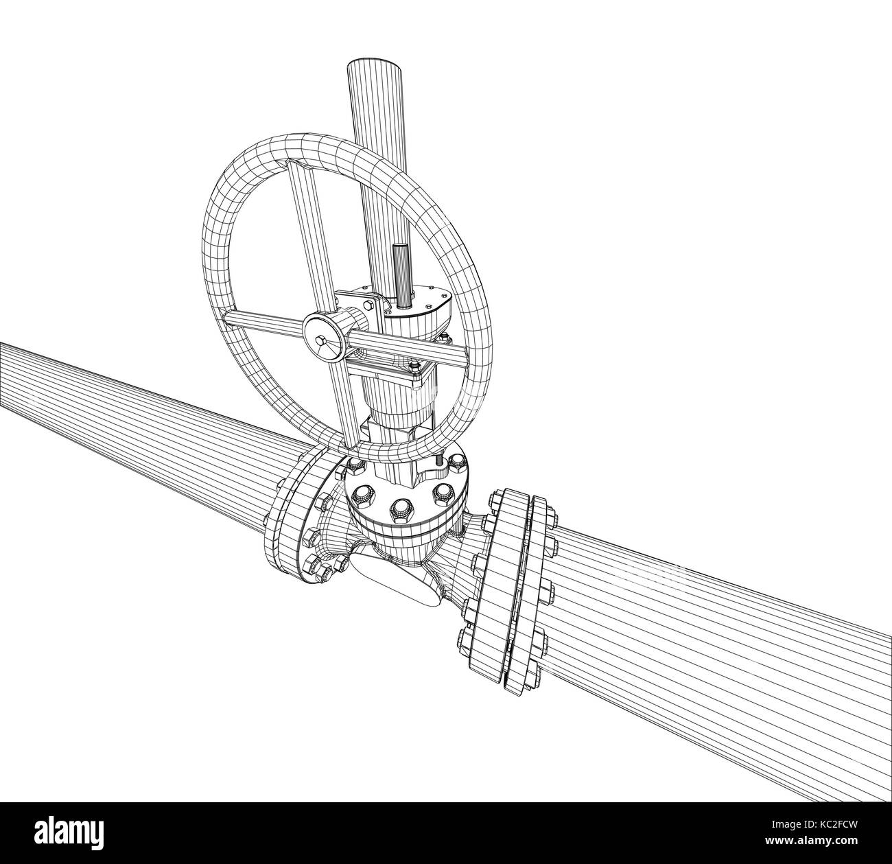Industrial valve. Vector rendering of 3d Stock Vector Image & Art - Alamy