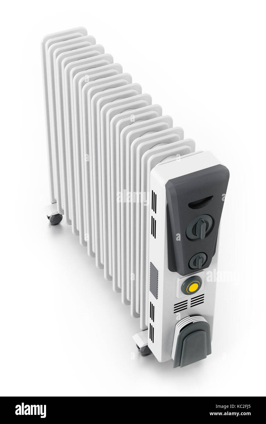 Oil filled radiator on white Cut Out Stock Images & Pictures - Alamy