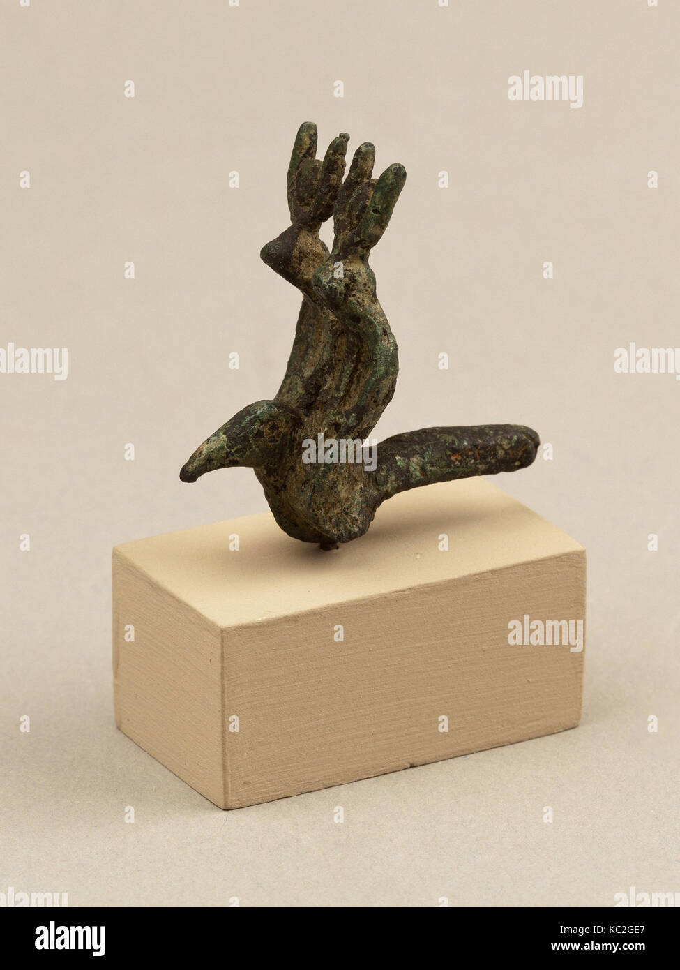 Vulture head and double uraei with disk and horn crowns, from statue of ...