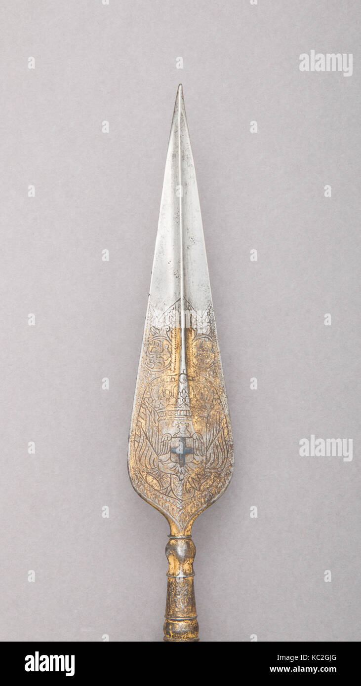 Spontoon, 18th century, Italian, Savoy, Steel, wood (beech), iron ...