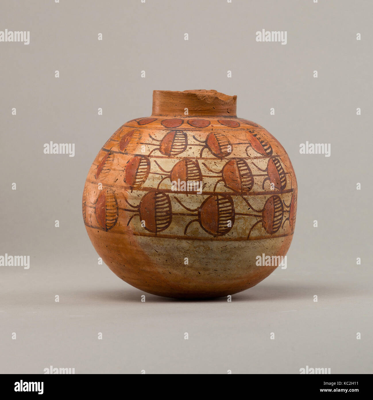 Spherical jar with four rows of painted decoration, 100 B.C.–A.D. 300 ...
