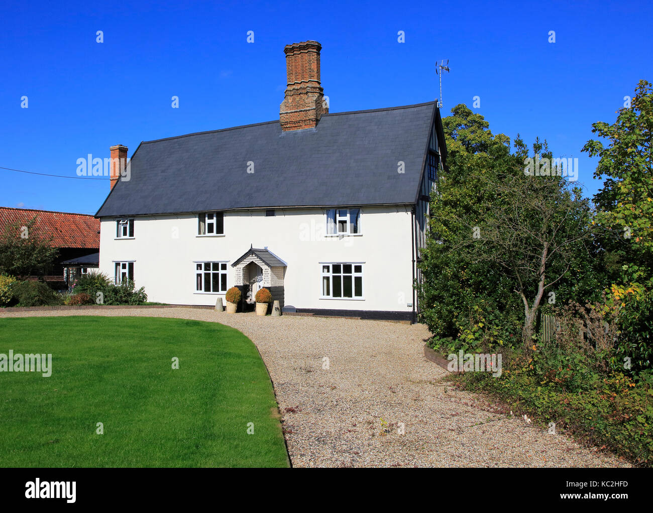 Historic farmhouse building, The Chestnuts, Monewden, Suffolk, England ...