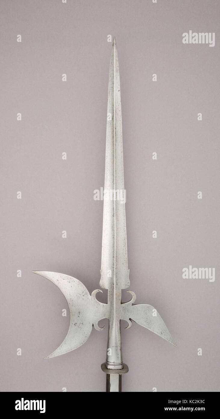 Halberd, ca. 1600, possibly Flemish, Steel, wood, L. 96 1/2 in. (245.1 ...