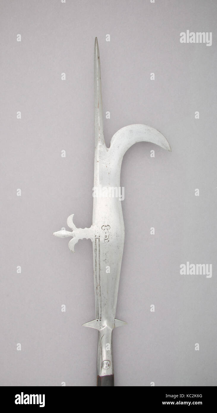 Guisarme, ca. 1480, Swiss, Steel, wood, L. 79 1/4 in. (248.7 cm); L. of ...