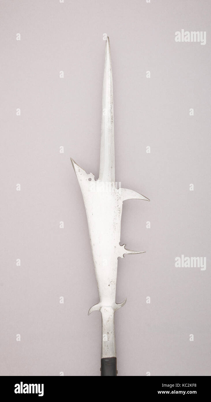 Guisarme, ca. 1530, Italian, Steel, wood, L. 8 ft. 9 in. (266.7 cm); L ...