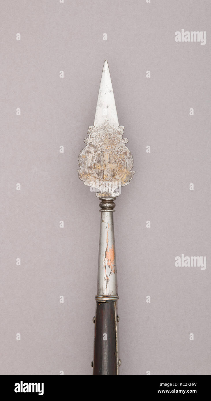 Spontoon, 17th century, Italian, Savoy, Steel, wood (ash), L. 72 in ...