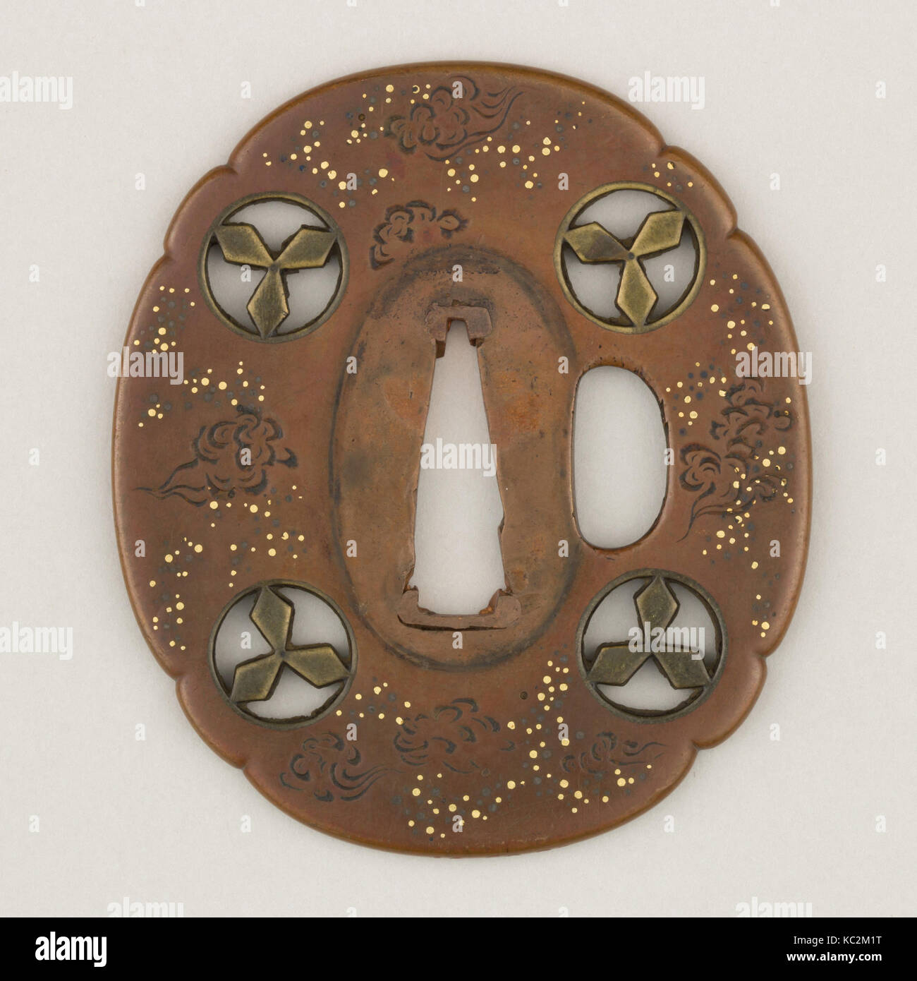 Sword Guard (Tsuba), 17th century, Japanese, Copper, gold, silver ...