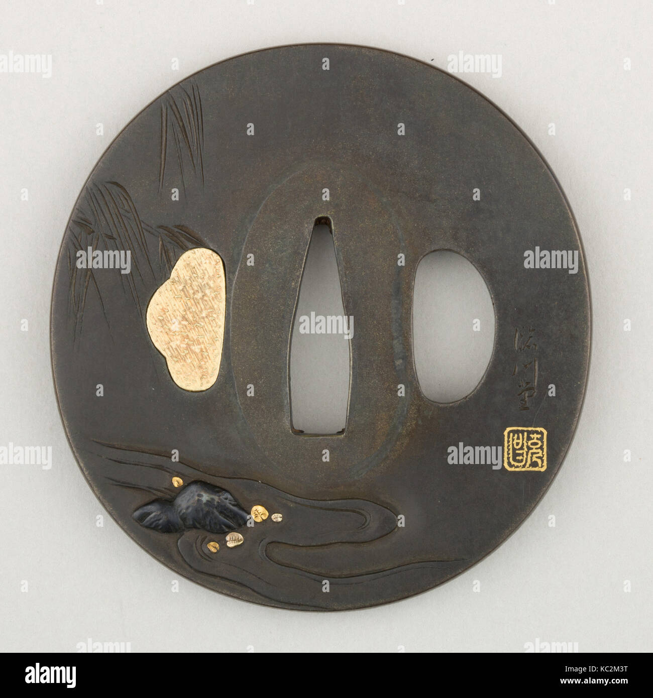 Sword Guard (Tsuba), dated 1776, Japanese, Copper-silver alloy ...