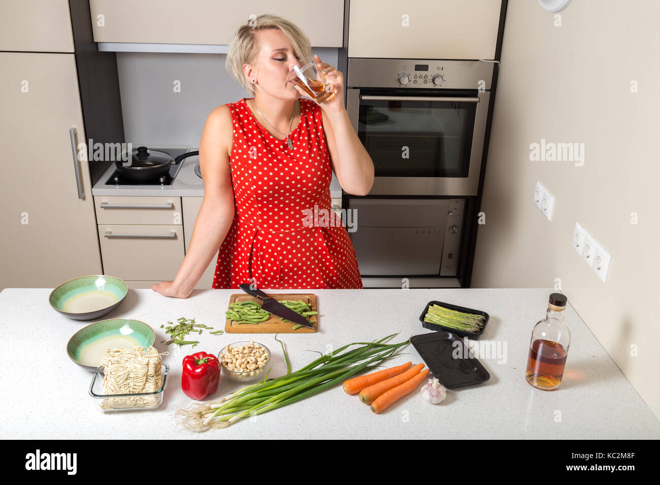 Cooking can wait if you need to drink some whiskey Stock Photo - Alamy