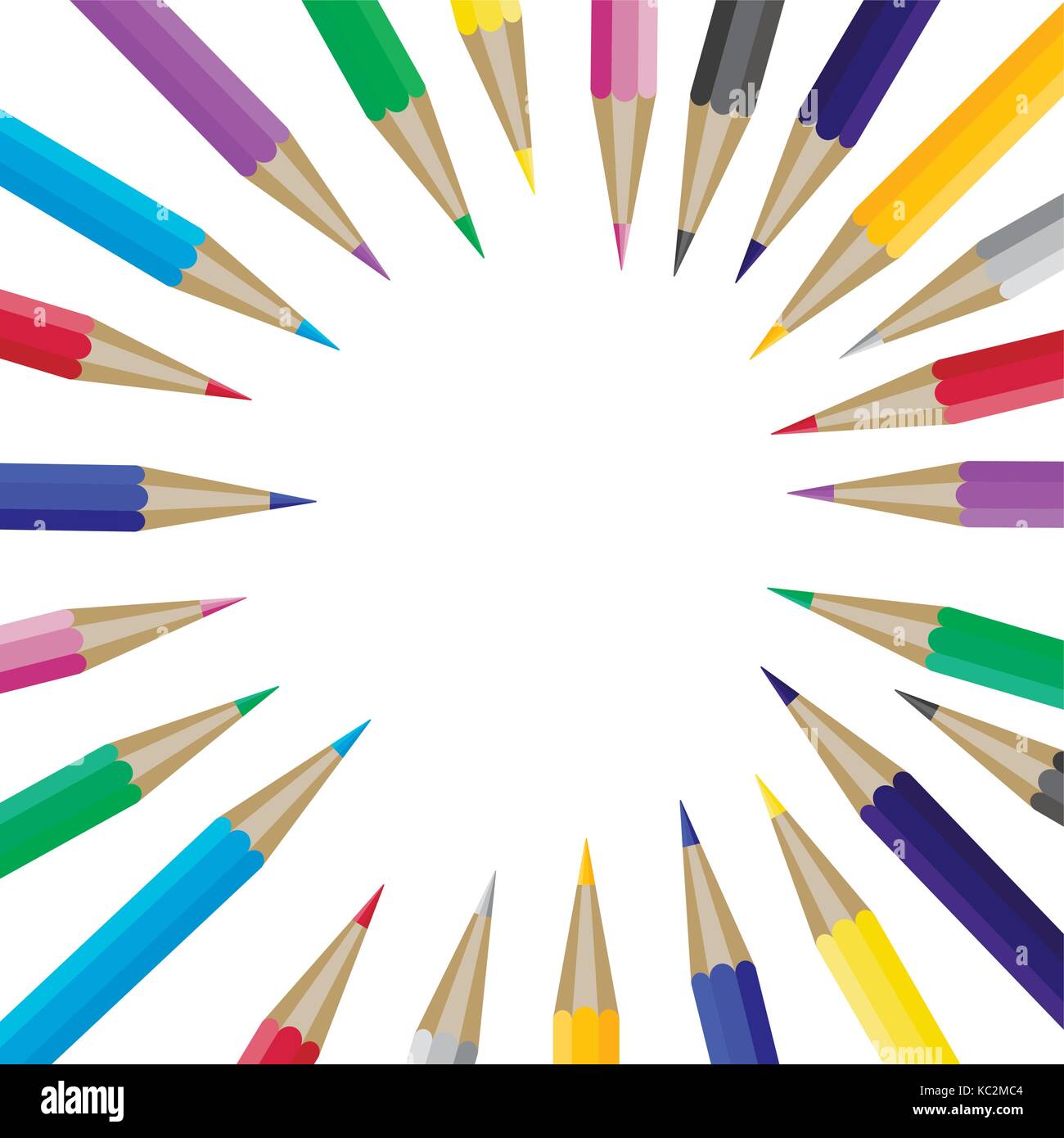 Set colored pencils in Stock Vector Images - Alamy