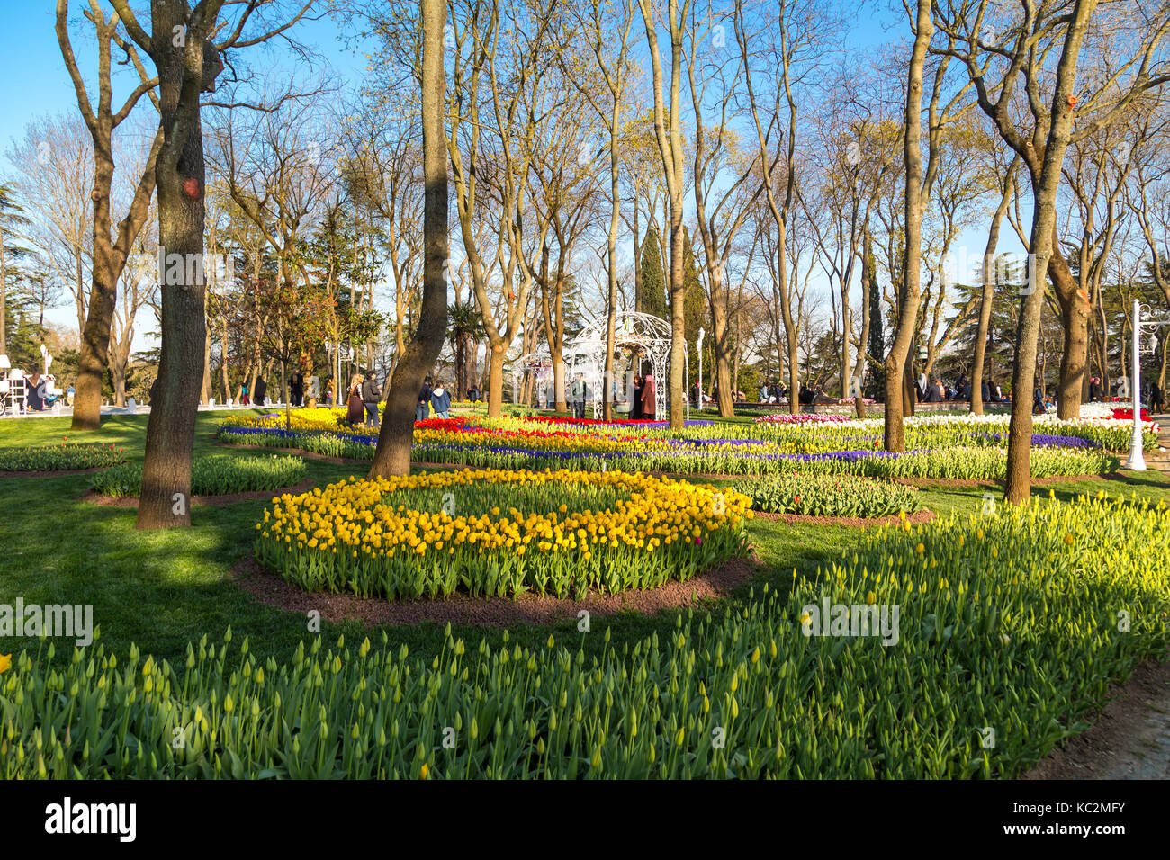 ISTANBUL, TURKEY - APRIL 12, 2015 : General view of Emirgan Parc with ...