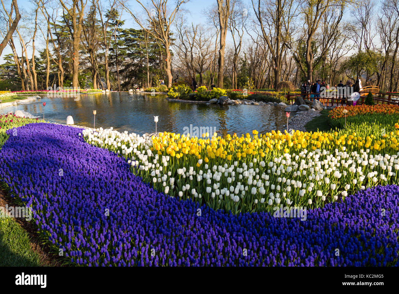 ISTANBUL, TURKEY - APRIL 12, 2015 : General view of Emirgan Parc with ...
