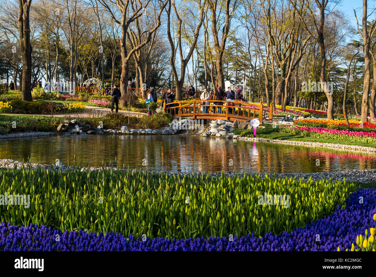 ISTANBUL, TURKEY - APRIL 12, 2015 : General view of Emirgan Parc with ...