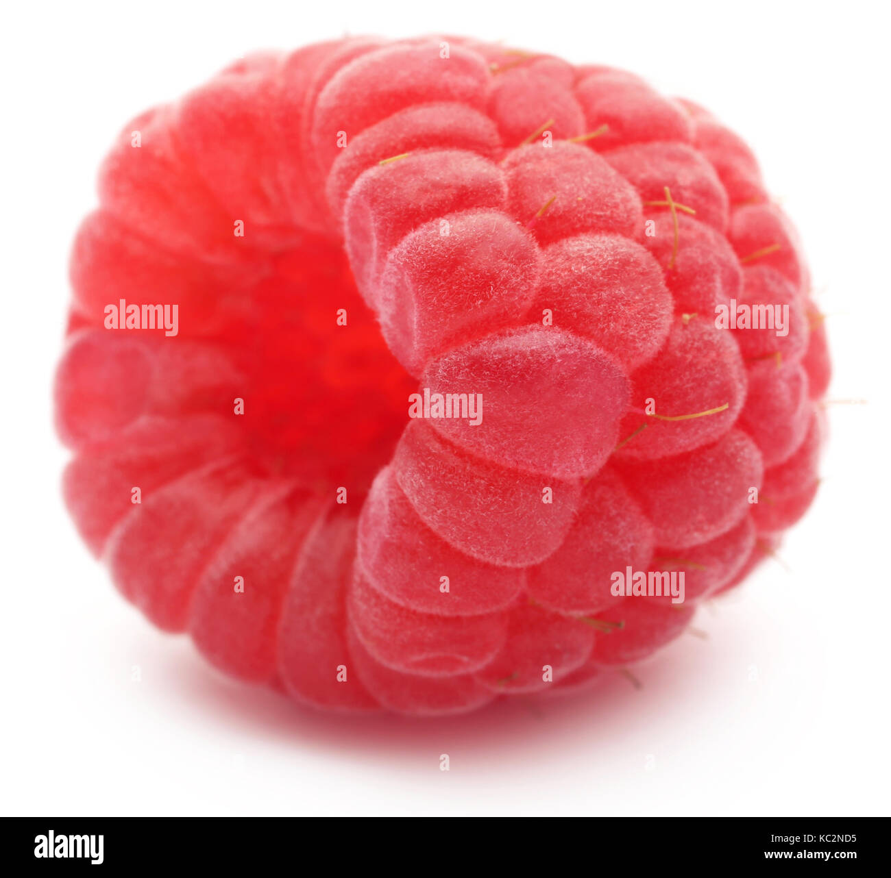 Fresh Raspberry over white background Stock Photo - Alamy