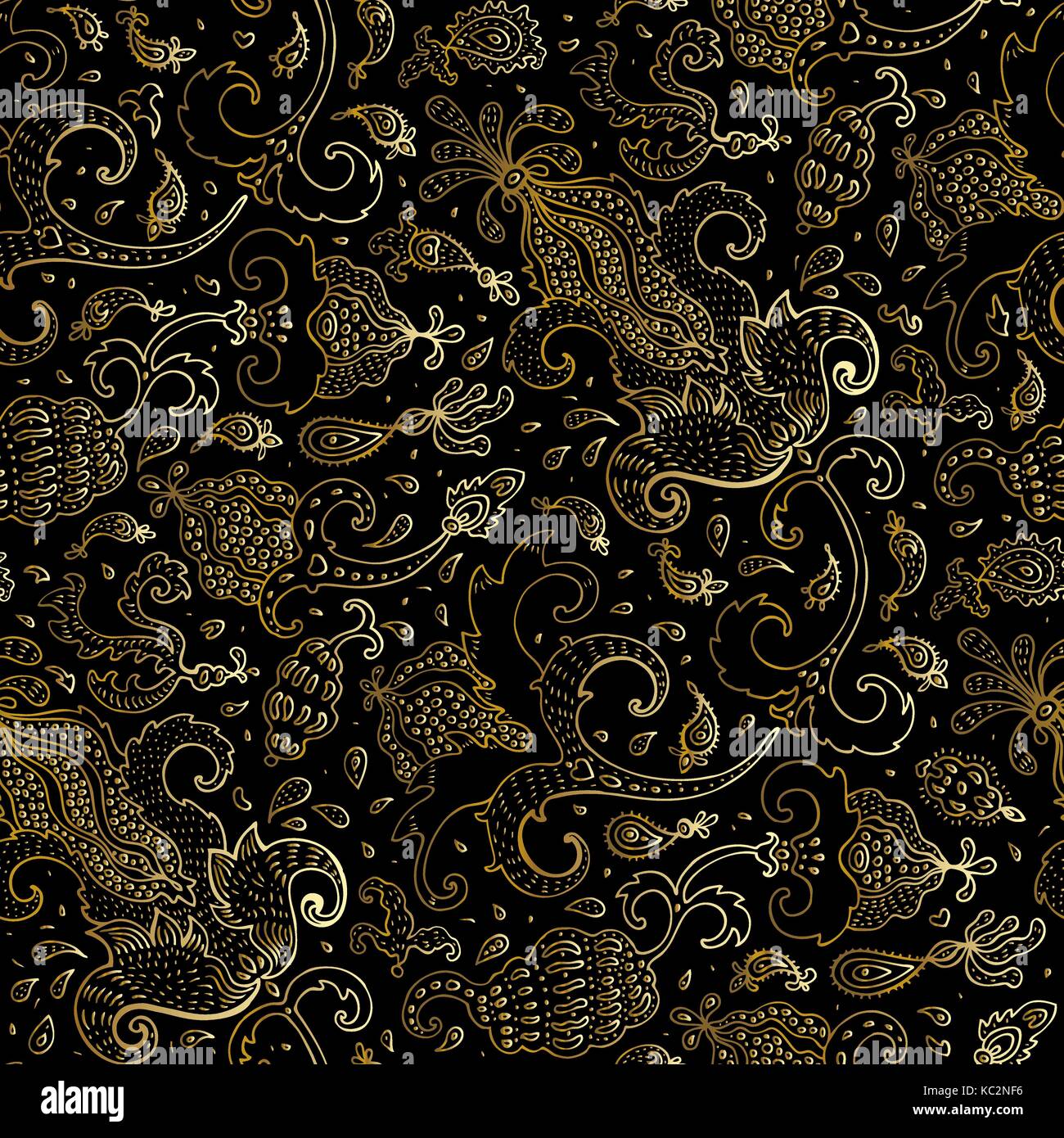 Paisley Beautiful golden seamless background Stock Vector Image & Art ...
