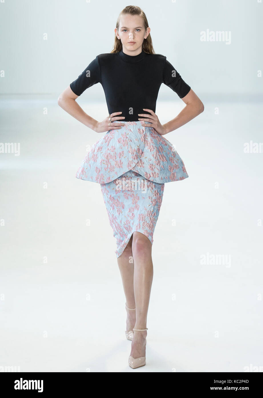 NEW YORK, NY - September 10, 2017: Kate Rasmussen walks the runway at ...