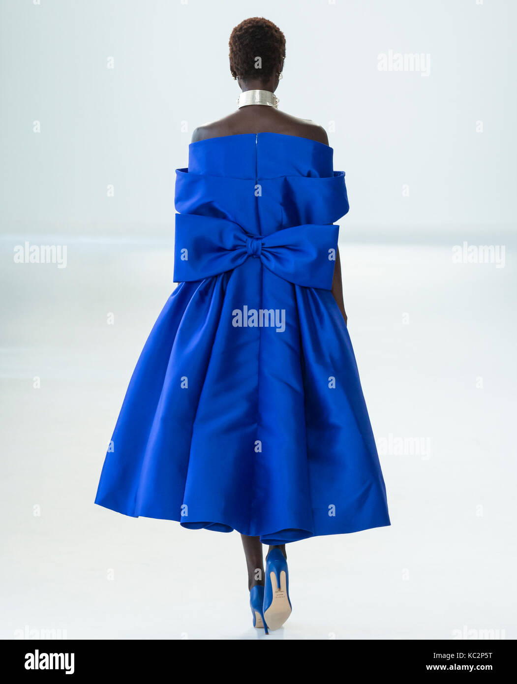 NEW YORK, NY - September 10, 2017: Ya Jagne walks the runway at the ...