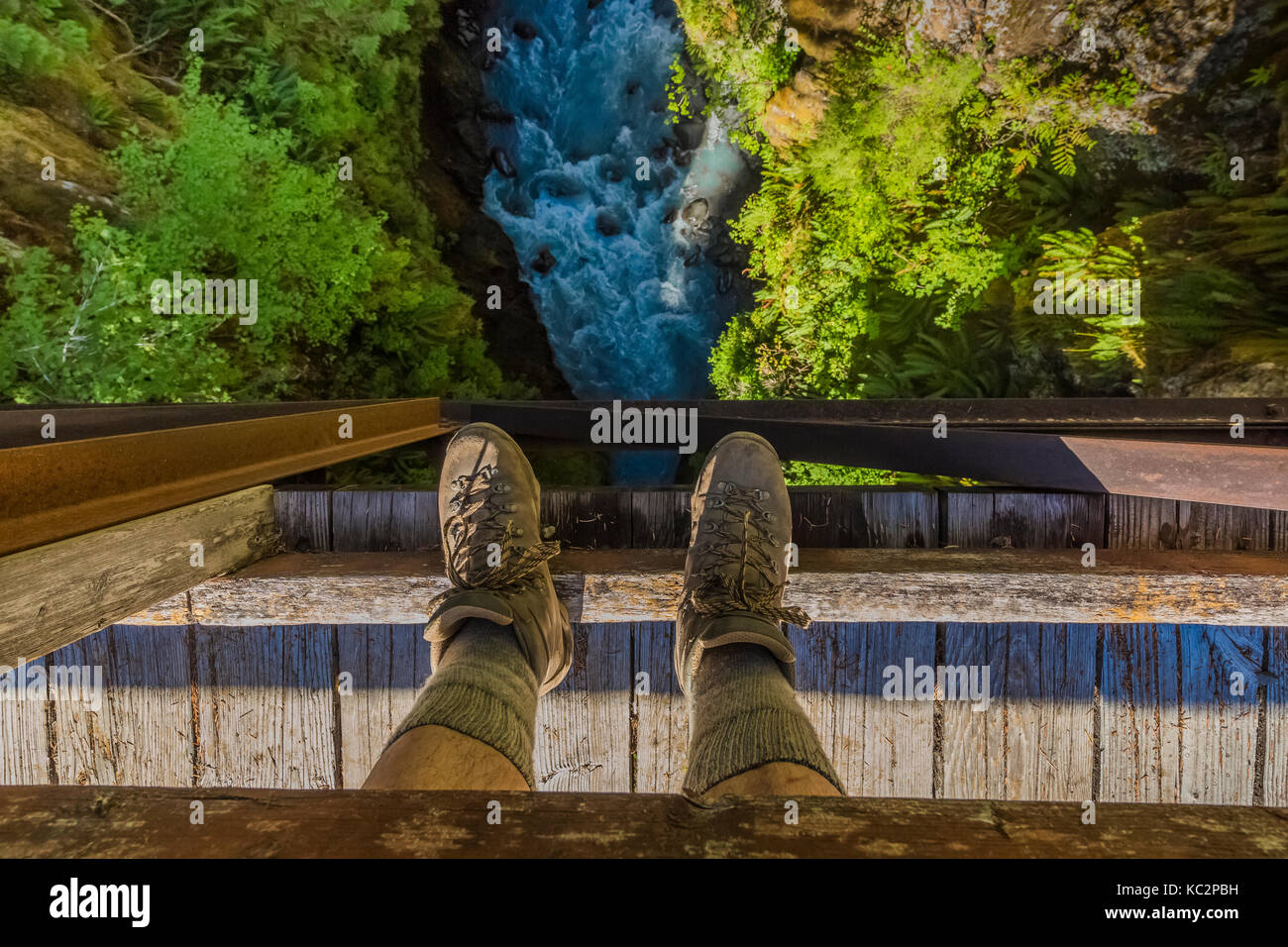 View from the High Hoh Bridge above the Hoh River, where the Hoh has ...