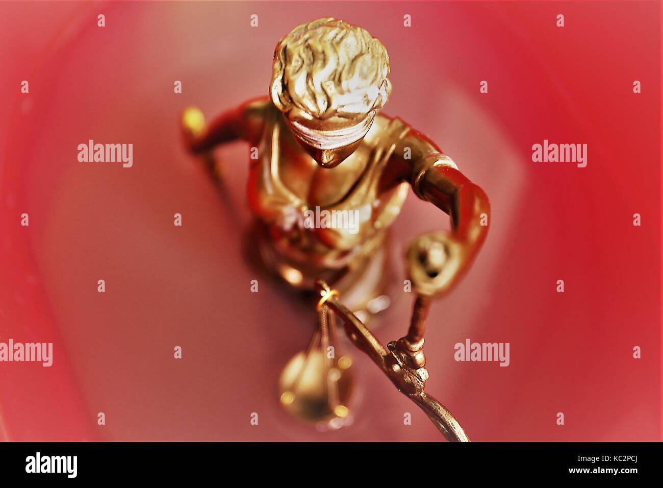 An concept Image of a justice statue into blood - bloody justice Stock ...