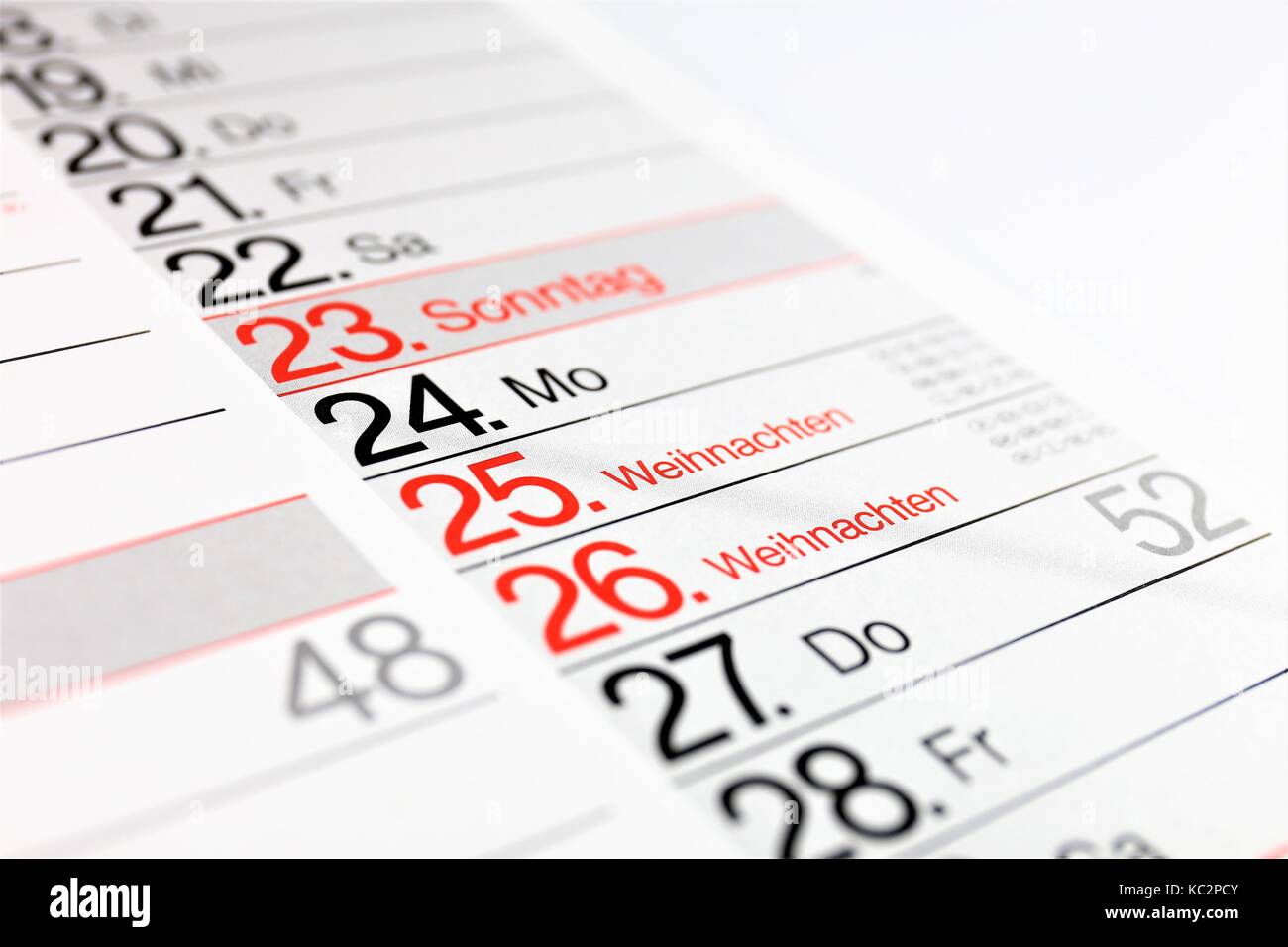 An image of a christmas calendar Stock Photo - Alamy